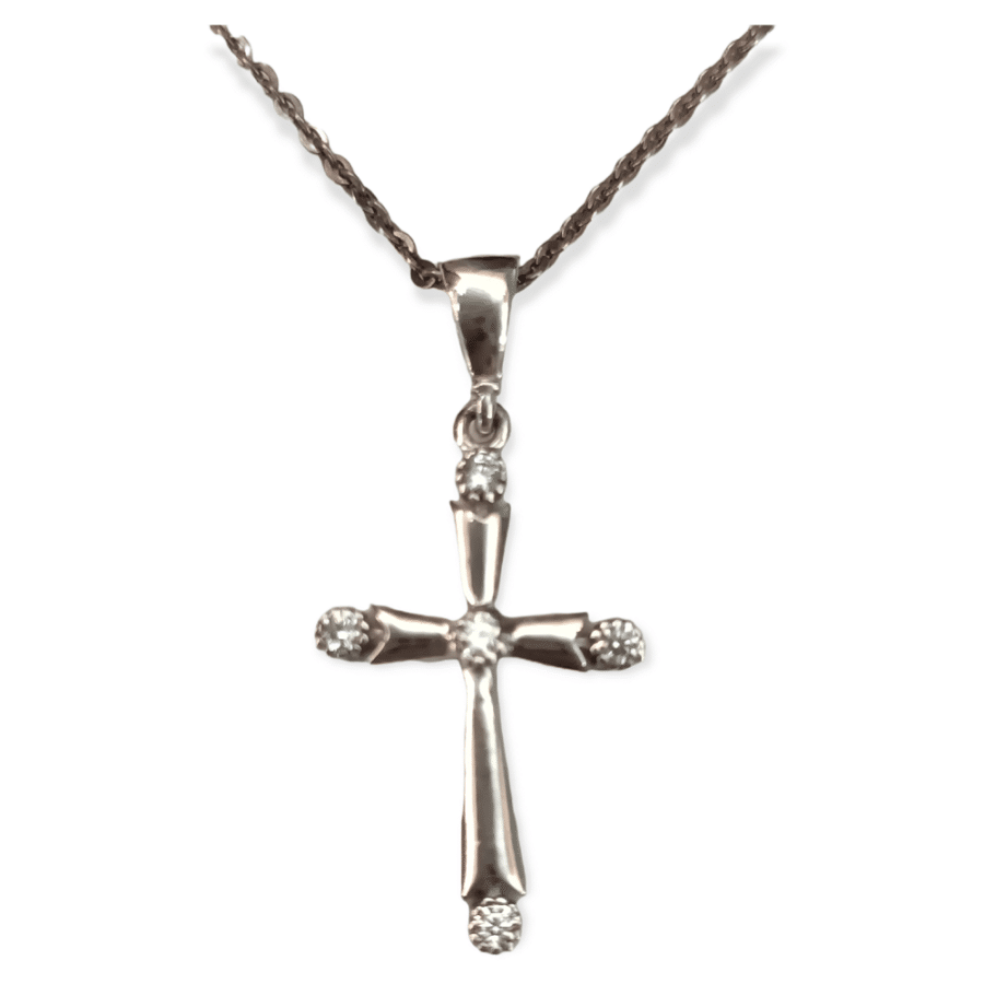 Hopeinen Zirkonia Rippiristi - Kaisankello.fi